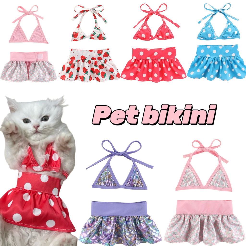 Pet Bikini Suit cat clothes for girl Puppy Clothes shih tzu clothes ...