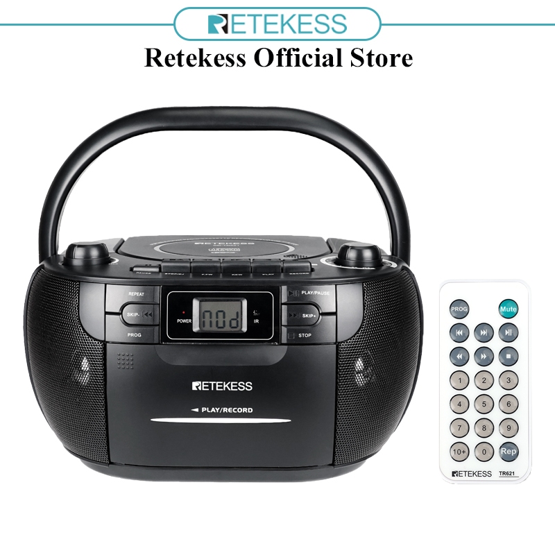 Retekess TR621 Portable CD Player Boombox Cassette Player AM FM Radio ...
