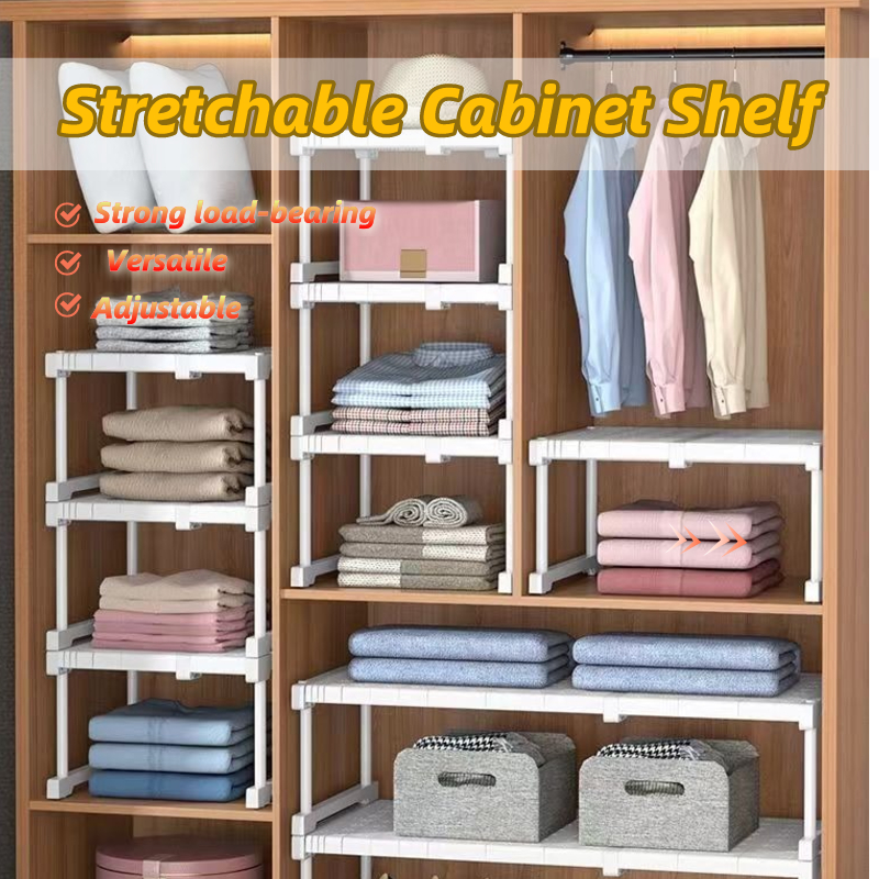 HAPPYFY Adjustable 27-102cm Stretchable Cabinet Divider Organizer Rack ...