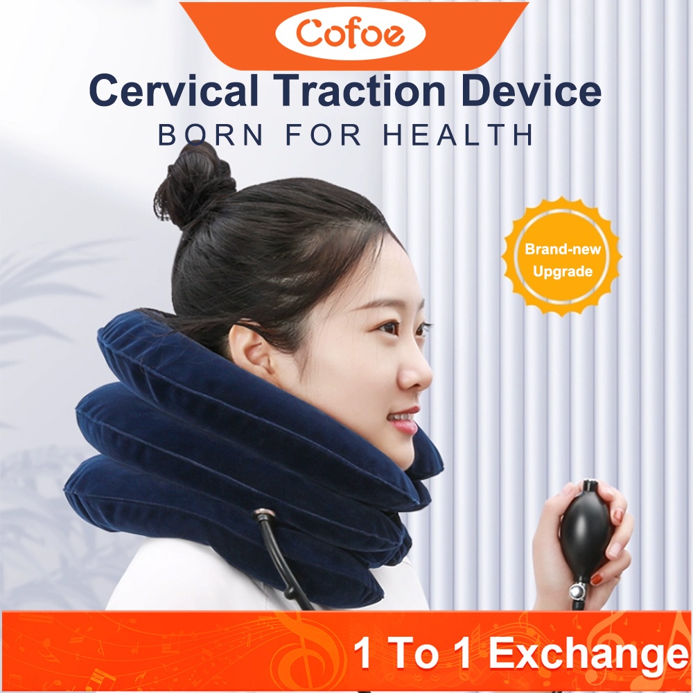 Cofoe Inflatable Neck Brace Support Cervical Collar Air Traction Device Shoulder Easing Muscle ...
