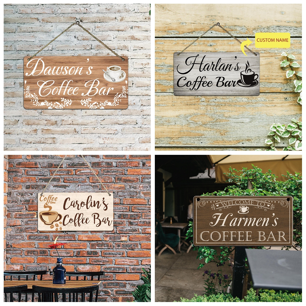 Customized Name For Coffee Shop Number Plate Personalized Welcome Sign ...