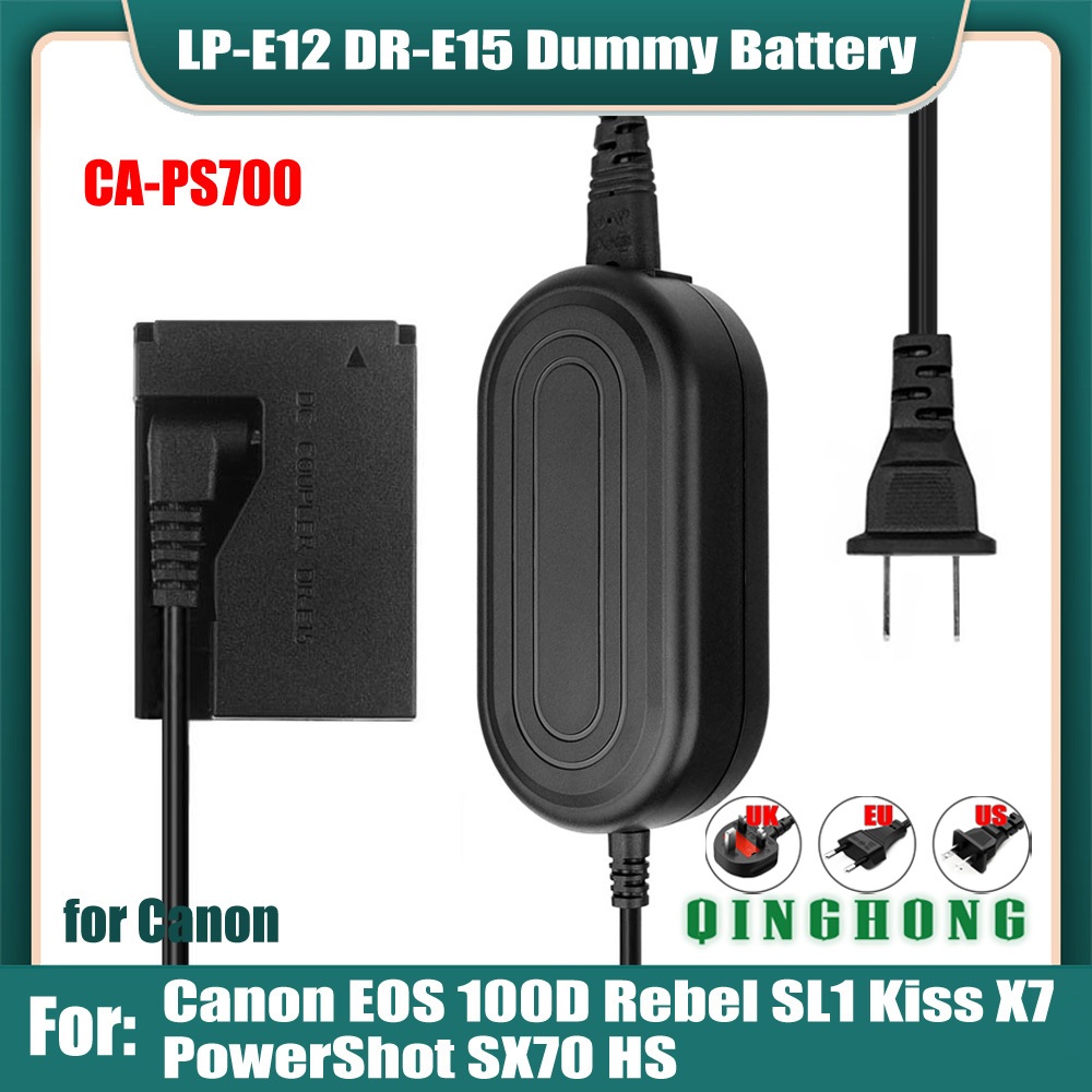 LP-E12 LPE12 Dummy Battery DR-E15 DC Coupler & ACK-E12 CA-PS700 AC ...