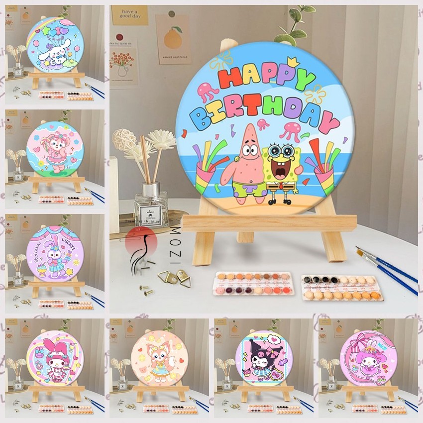 MOZI Anime Character Round Frameed with frame 30*30cm Paint By Numbers ...