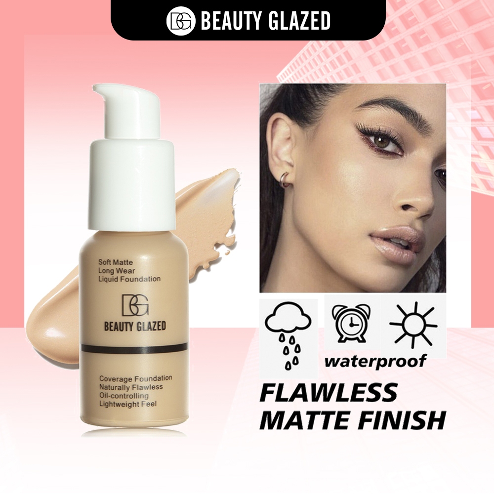 BEAUTY GLAZED Liquid Foundation HD Full Coverage Soft Matte & Poreless ...