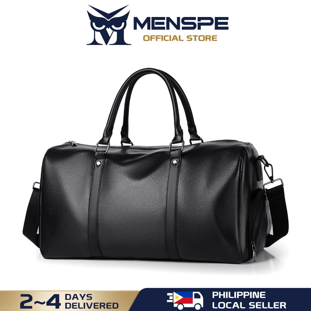 MENSPE Travel Bag PU Leather Fitness Bag Dry and Wet Separation ...