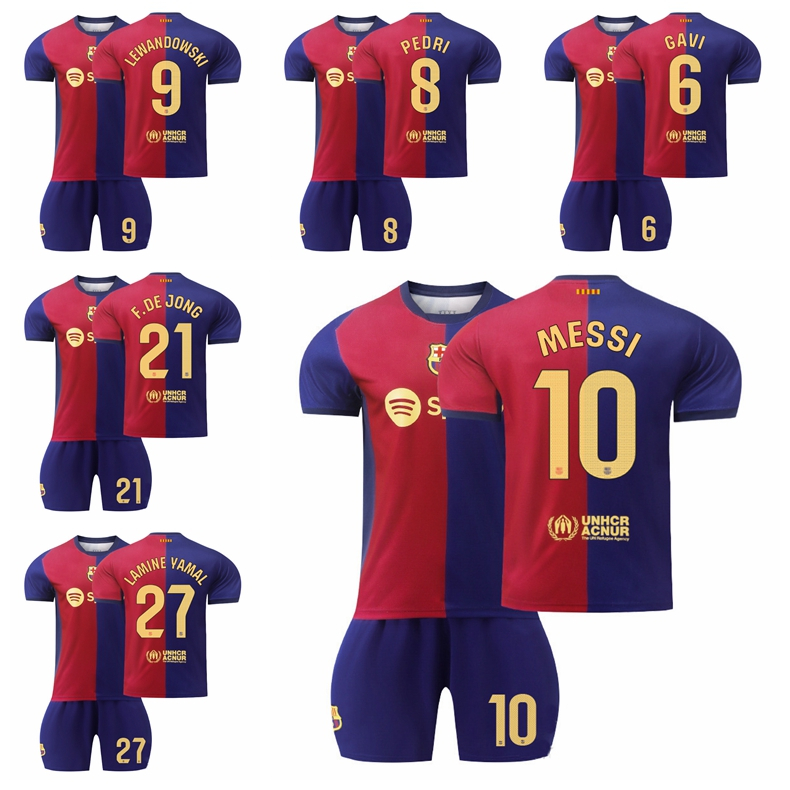 2024-25 Season Barcelona Home Adult Kids Football Jersey Kit Gavi Pedri ...
