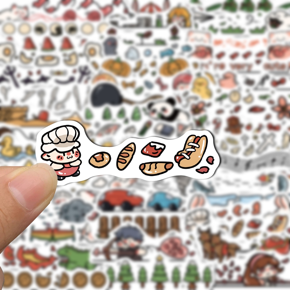 50pcs cute cartoon split line graffiti stickers creative DIY account ...