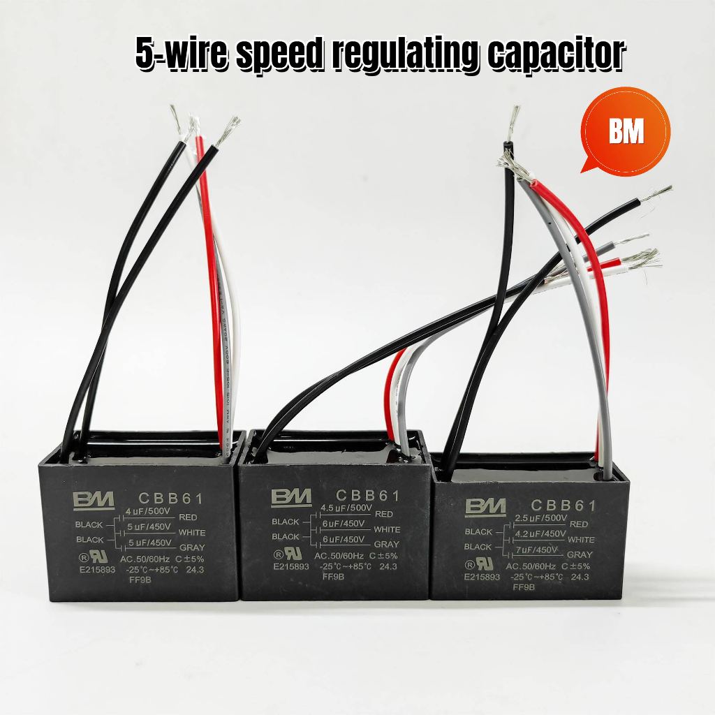Bm CBB61 5 Wire Capacitor Ceiling Fan Speed Regulating Capacitor 1+1.5 ...
