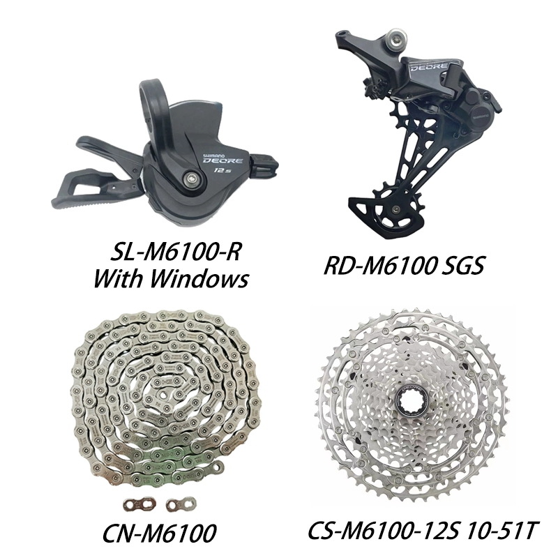 Shimano Deore M6100 1X12 Speed Derailleurs Groupset 12 Speed Shift Lever CN M6100 Chain Flywheel ...