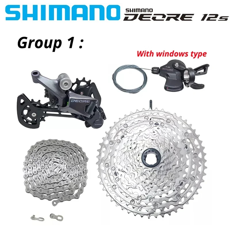 Shimano Deore M6100 1X12 Speed Derailleurs Groupset 12 Speed Shift Lever CN M6100 Chain Flywheel ...