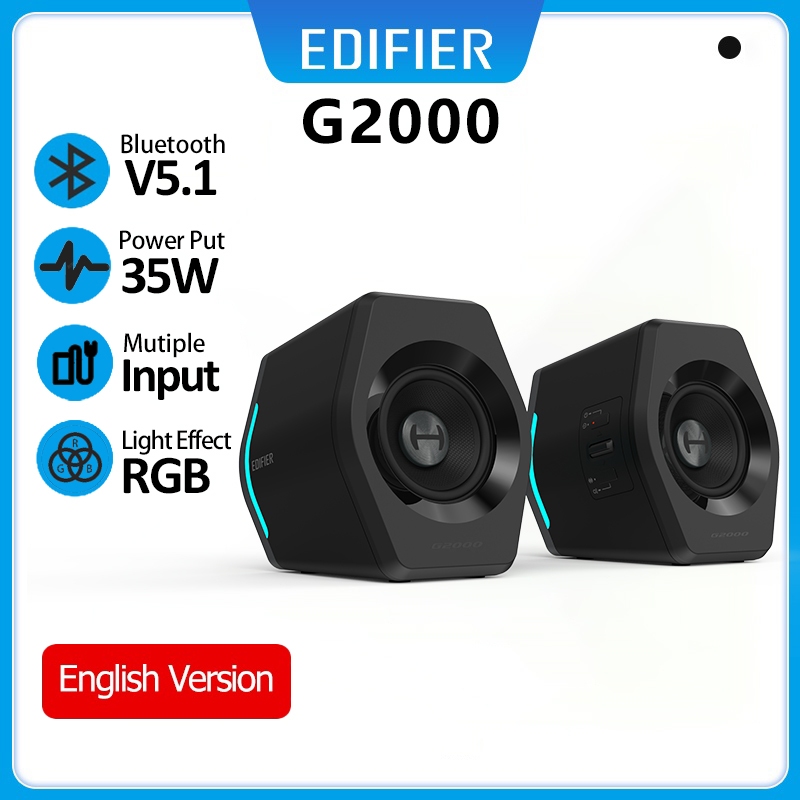 Edifier G2000 Bluetooth Speaker 2.0 Gaming Speaker With USB Soundcard LED & Powerful Bass ...