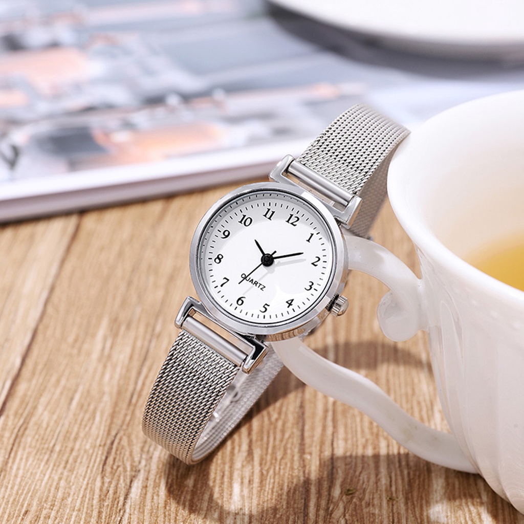 Women Watch Casual Analog Stainless Steel Strap Sand Korean Vintage ...