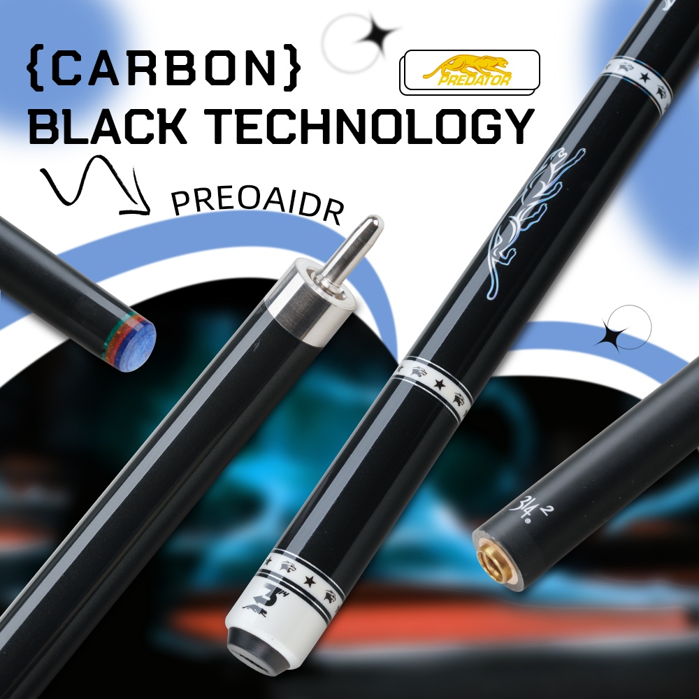 Billiard Cue PREOAIDR 3142 Pool Cue Carbon Maple Shaft Black Technology ...