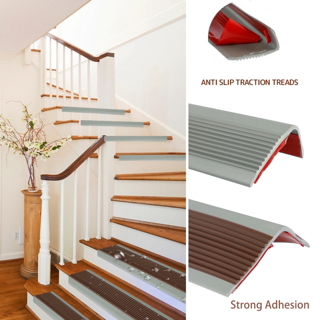 100cm Stair Edge Protector L-Shape Step Edge Trim Strips Non-slip Stair ...
