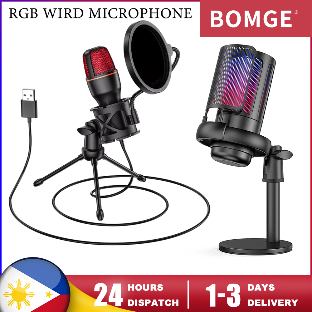 BOMGE USB Microphone for PC,Computer Gaming Mic for PS4/ PS5/ Mac ...