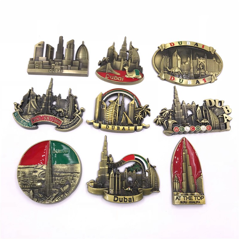 Dubai Panoramic View Metal Refrigerator Magnets Creative Burj Al Arab ...