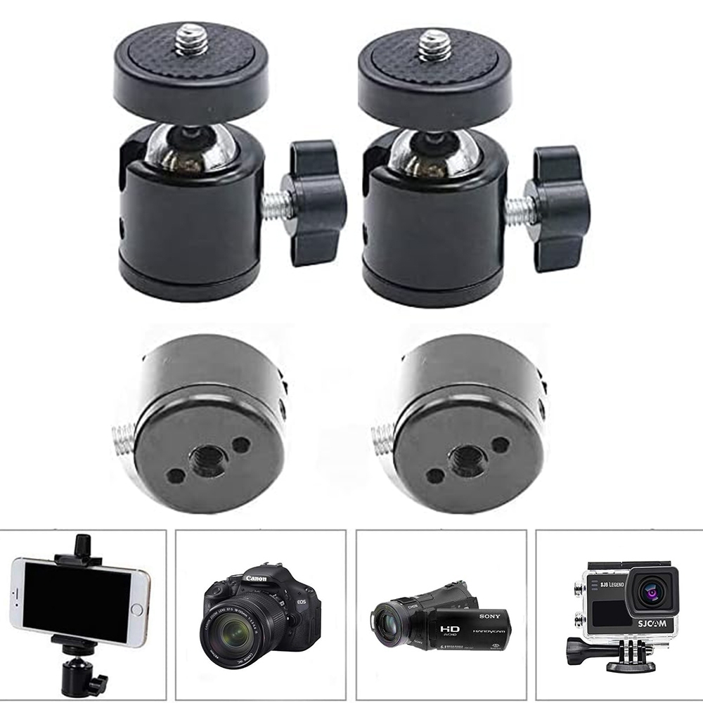 Standard 1/4" Mini Head Ball Tripod Head Ball Mount Adapter 360 Degree ...
