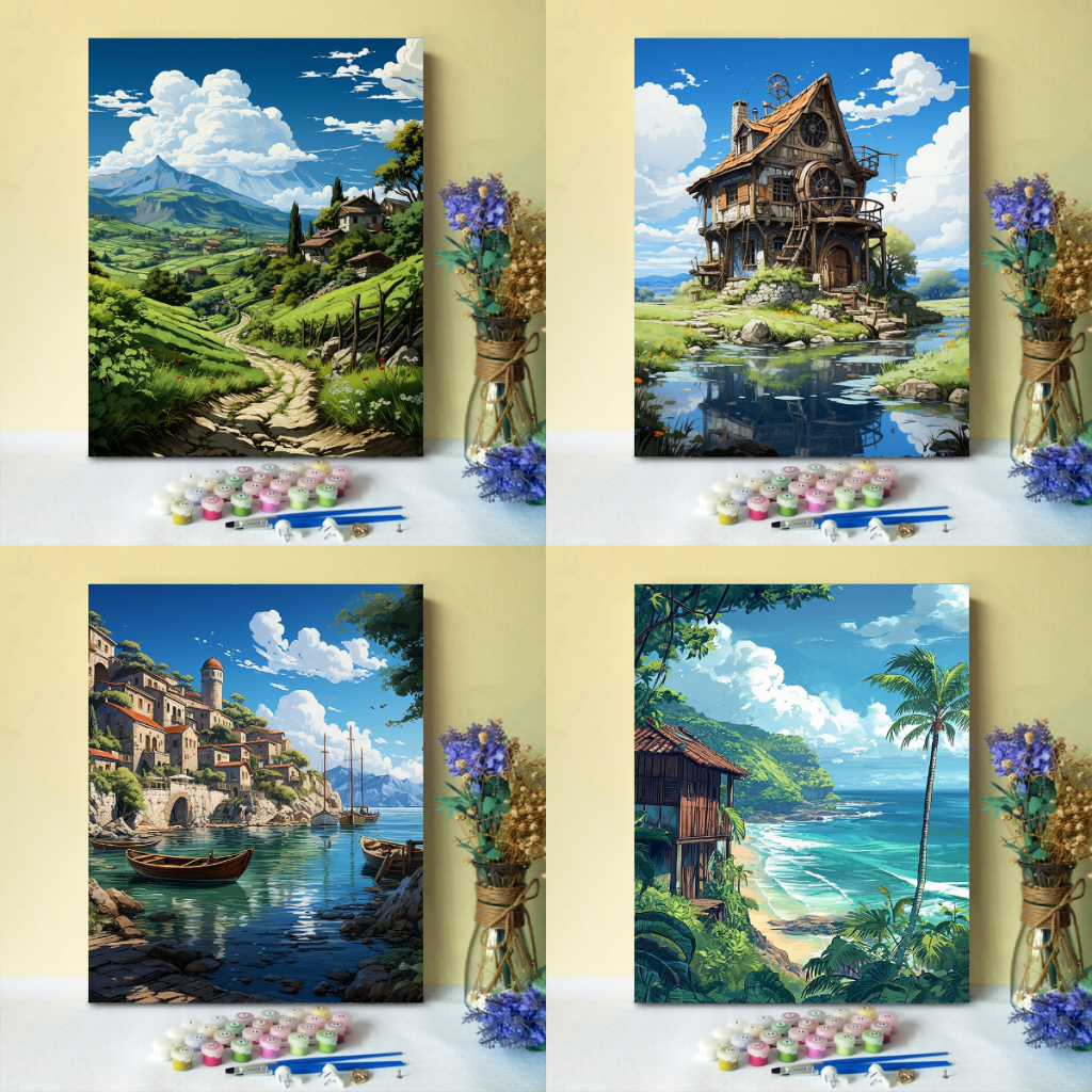 【ORFON】40×50cm Painting By Number/canvas painting/landscape painting/Hand drawn gifts/Living ...