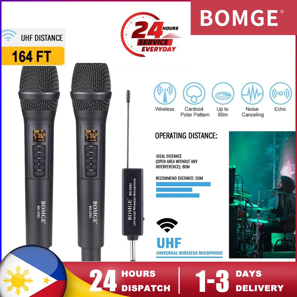 BOMGE UHF Professional Auto FM Wireless Microphone Dynamic Microphone ...