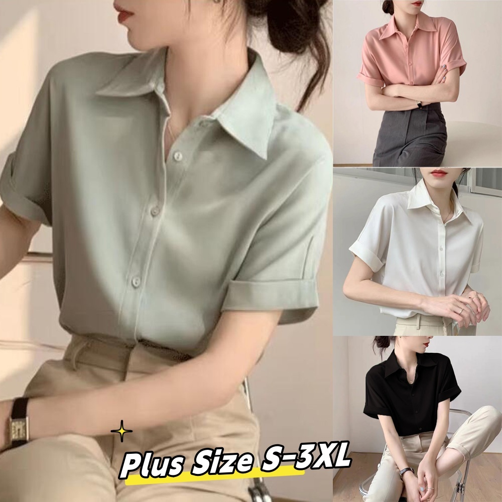 {shipped From Manila Cod} Blouse For Women White Korean Semi Formal