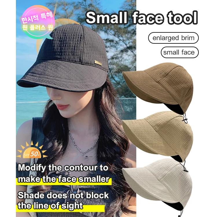 Folding bucket hat with wide brim for small face to cover face and make ...
