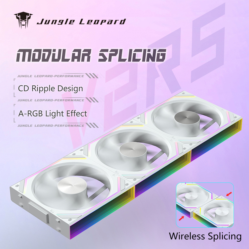 Jungle Leopard Interstellar V2 RS CPU Block Fan ARGB 120mm White Prism ...