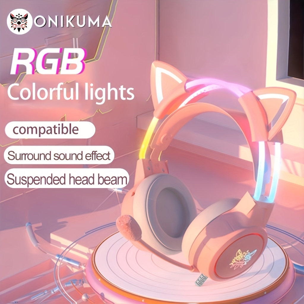 ONIKUMA X15 gaming wired headphones RGB, with microphone, suitable for ...