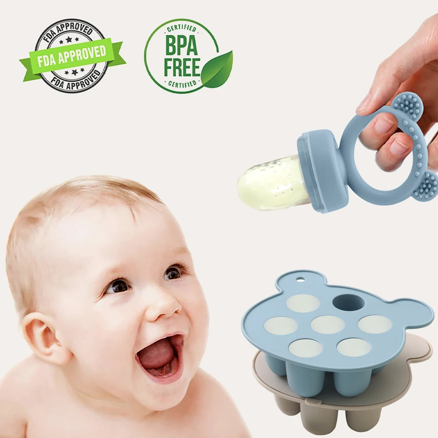 Baby Fruit Feeding Pacifier Toy Silicone Mold Ice Cream Maker Popsicles ...