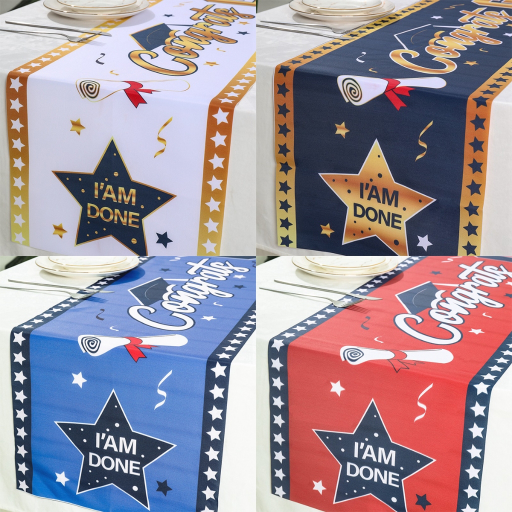 13*70inch I'm done Themed Tablerunner 2024 GRAD Table Runner Polyester ...