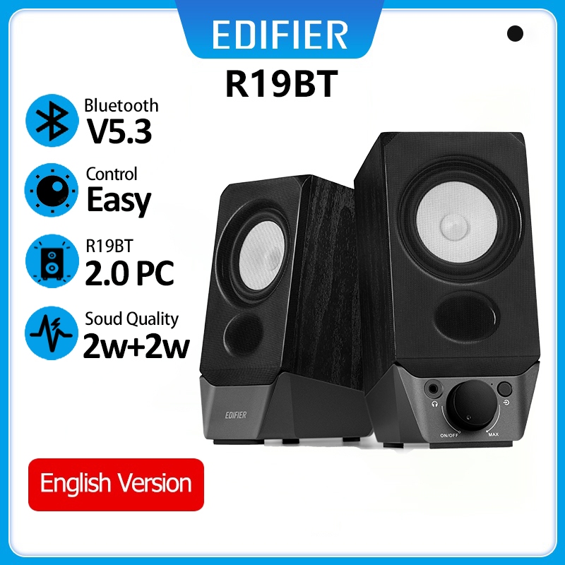 Edifier R19BT Bluetooth Speaker 2.0 PC Speaker System Full-Range Audio ...