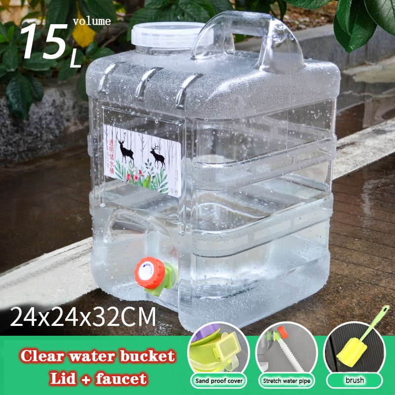 Portable Food-Grade Water Container 5L/7.5L/10L/15L/20L with Faucet for Camping Picnic travel ...