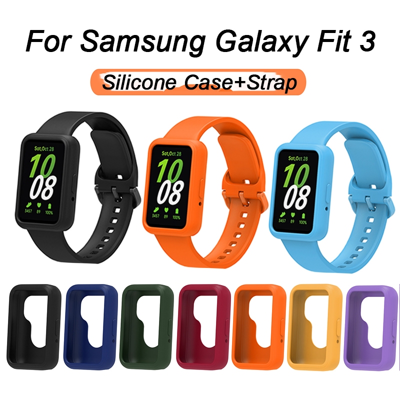 Silicone Case+Strap for Samsung Galaxy Fit 3 Wristband Replacement ...