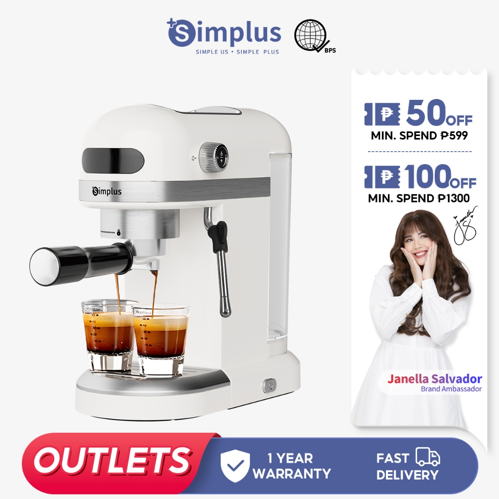 Simplus Espresso Coffee Maker Machine With Milk Frother Wand Coffee ...
