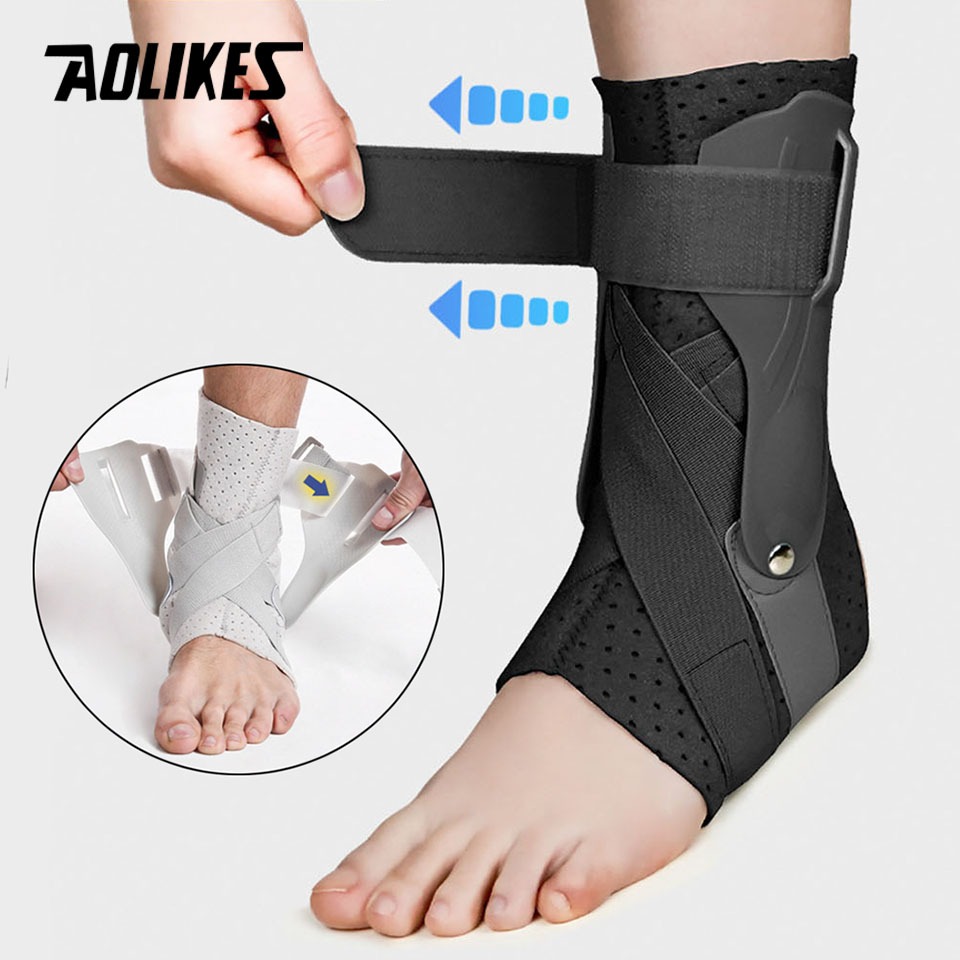 AOLIKES 1PCS Ankle Brace for Sprained Ankle Support Brace with Side ...