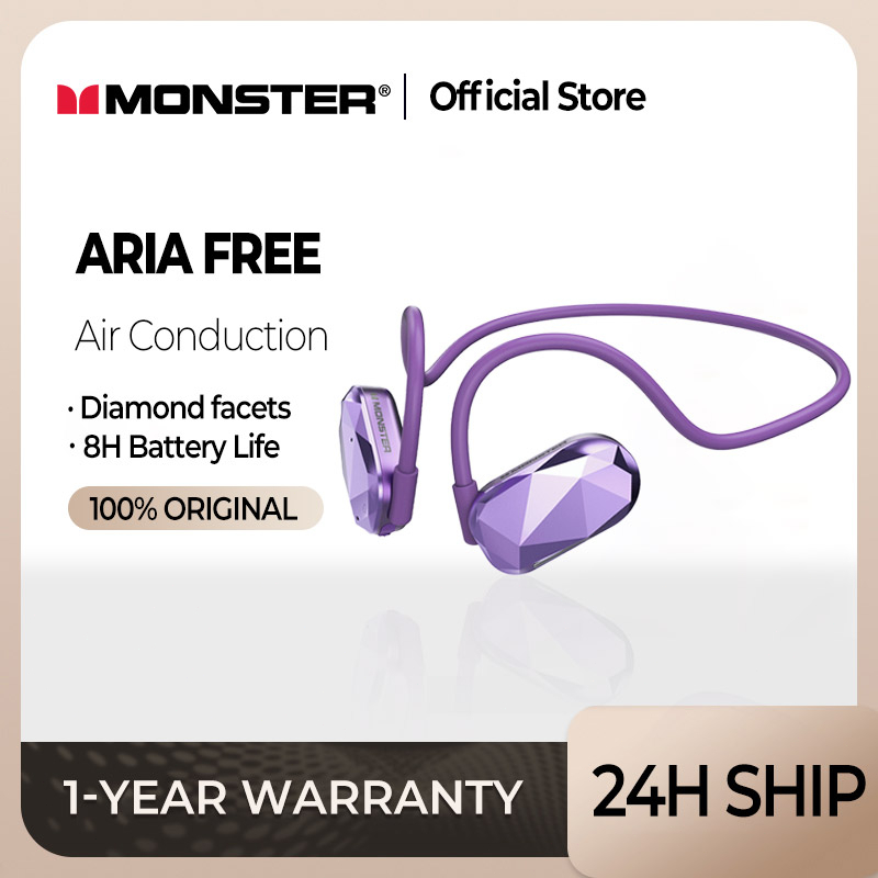 Monster Bone Conduction Bluetooth Wireless Sports Headphones Aria Free ...
