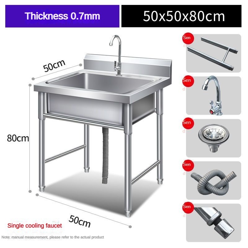 Stainless steel single/double sink sink, complete set of stainless ...