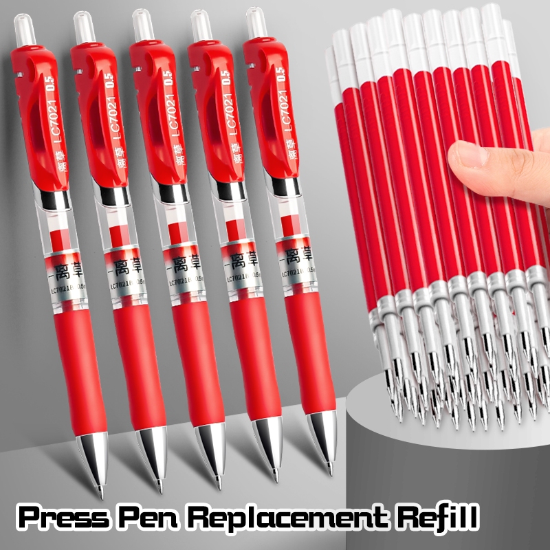 20pcs Neutral Pen Click Pen Red Black Press Pen Replacement Refill ...