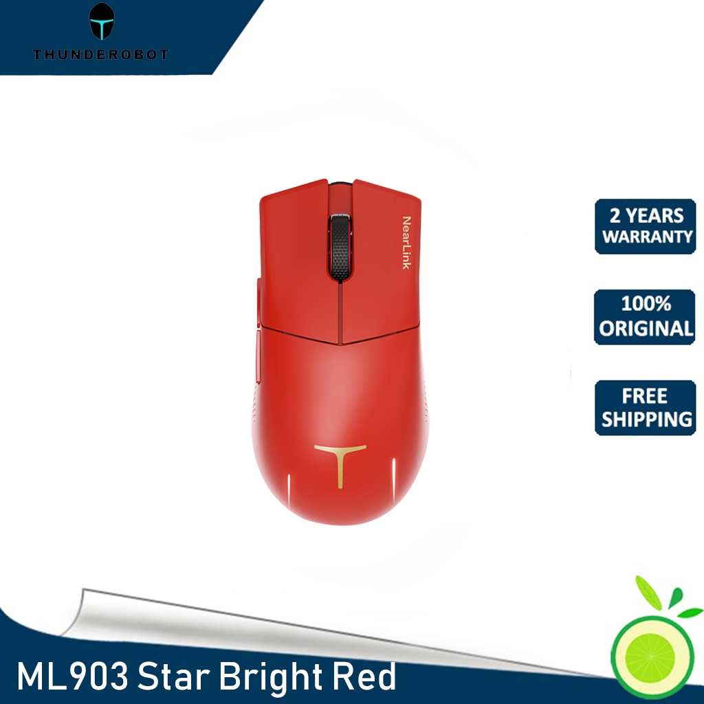 THUNDEROBOT ML903 Bright dragon red Wireless three-mode mouse gaming ...