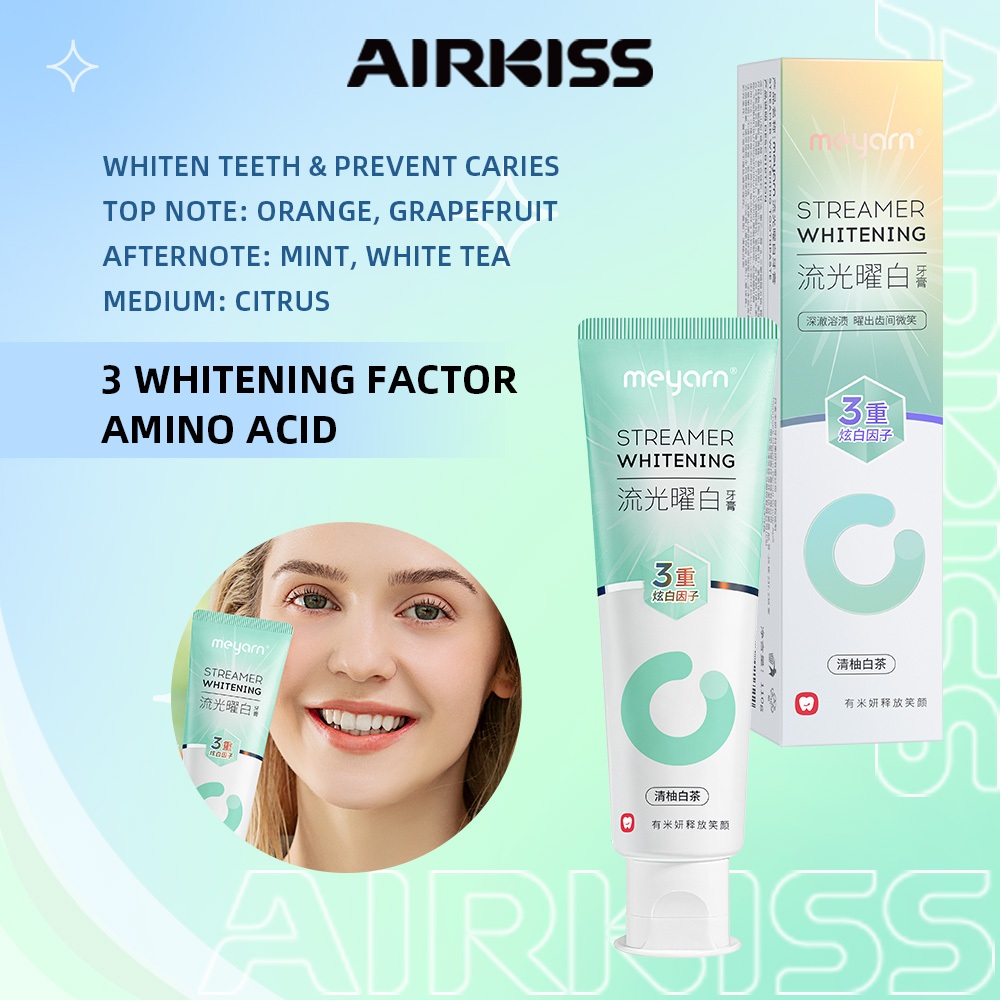 AIRKISS Toothpaste Whiten Teeth & Prevent Cavities Double Action ...