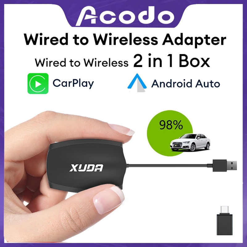 XUDA Mini Box 2in1 Wireless CarPlay Dongle Wireless Android Auto Box ...