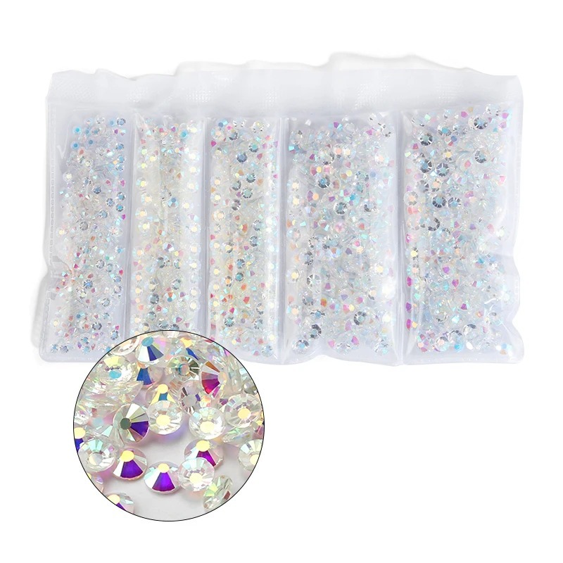 Multi-size Resin Rhinestones Colorful Crystal Non Hotfix Flatback Gems ...