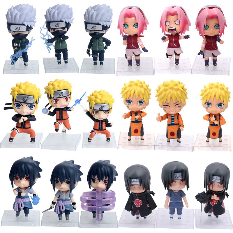 3Pcs/Set Anime Naruto Figure Uzumaki Naruto Haruno Sakura Uchiha Sasuke ...