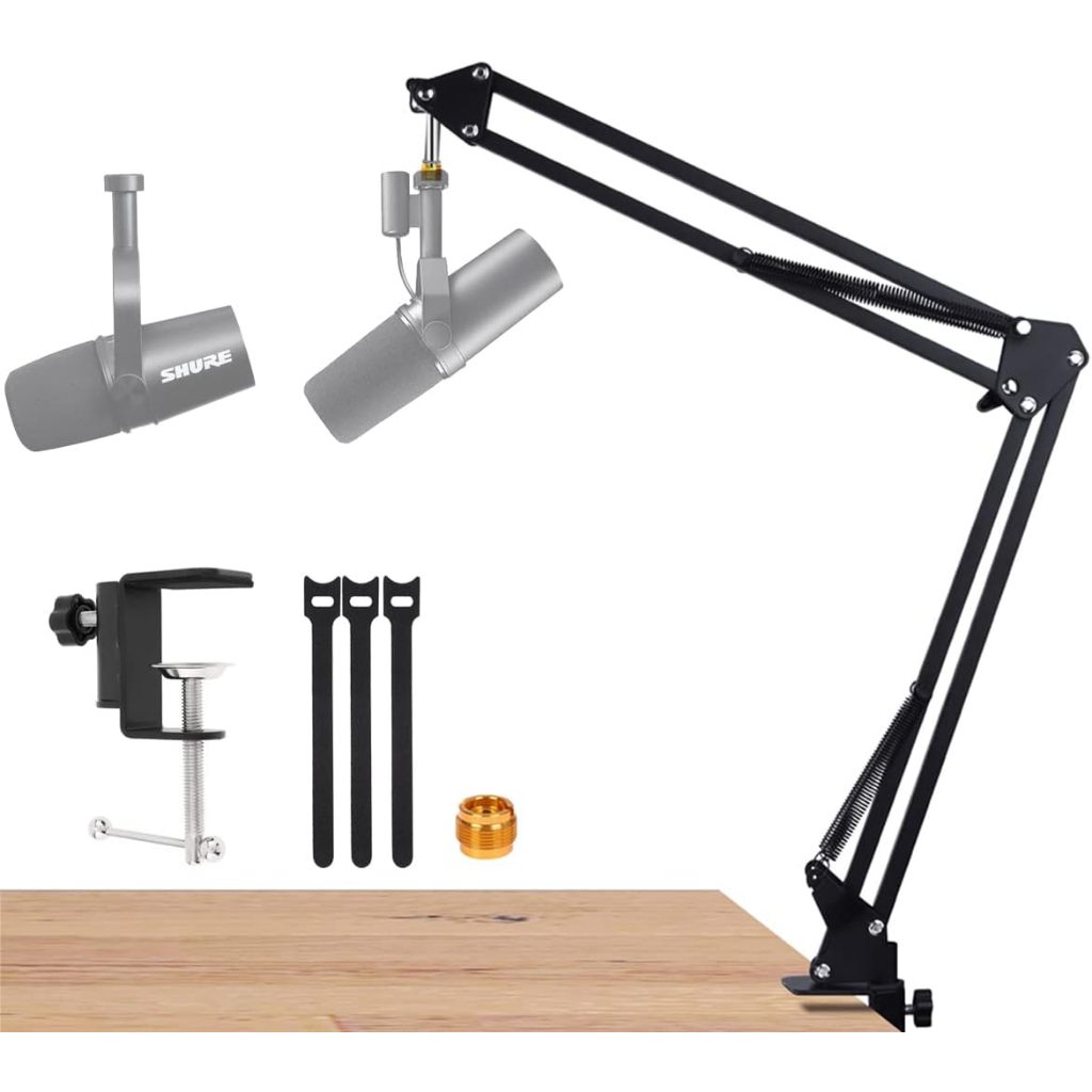For Shure sm7b mv88+ and mv7 boom arm, Mic desk stand Compatible with ...