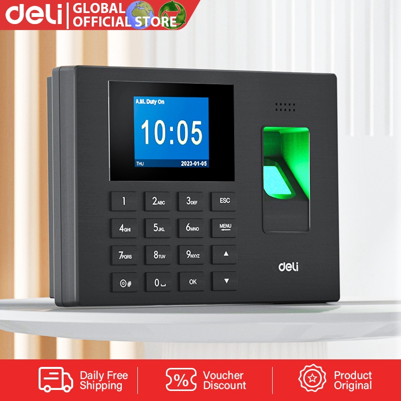 Deli Fingerprint Biometric Machine 2.4'TFT Screen Biometric Fingerprint ...