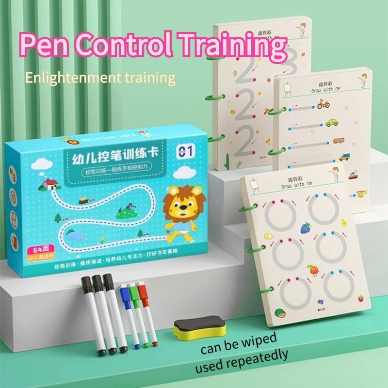 Tracing Workbook Pen Control Training For Kids Erasable Writing ...