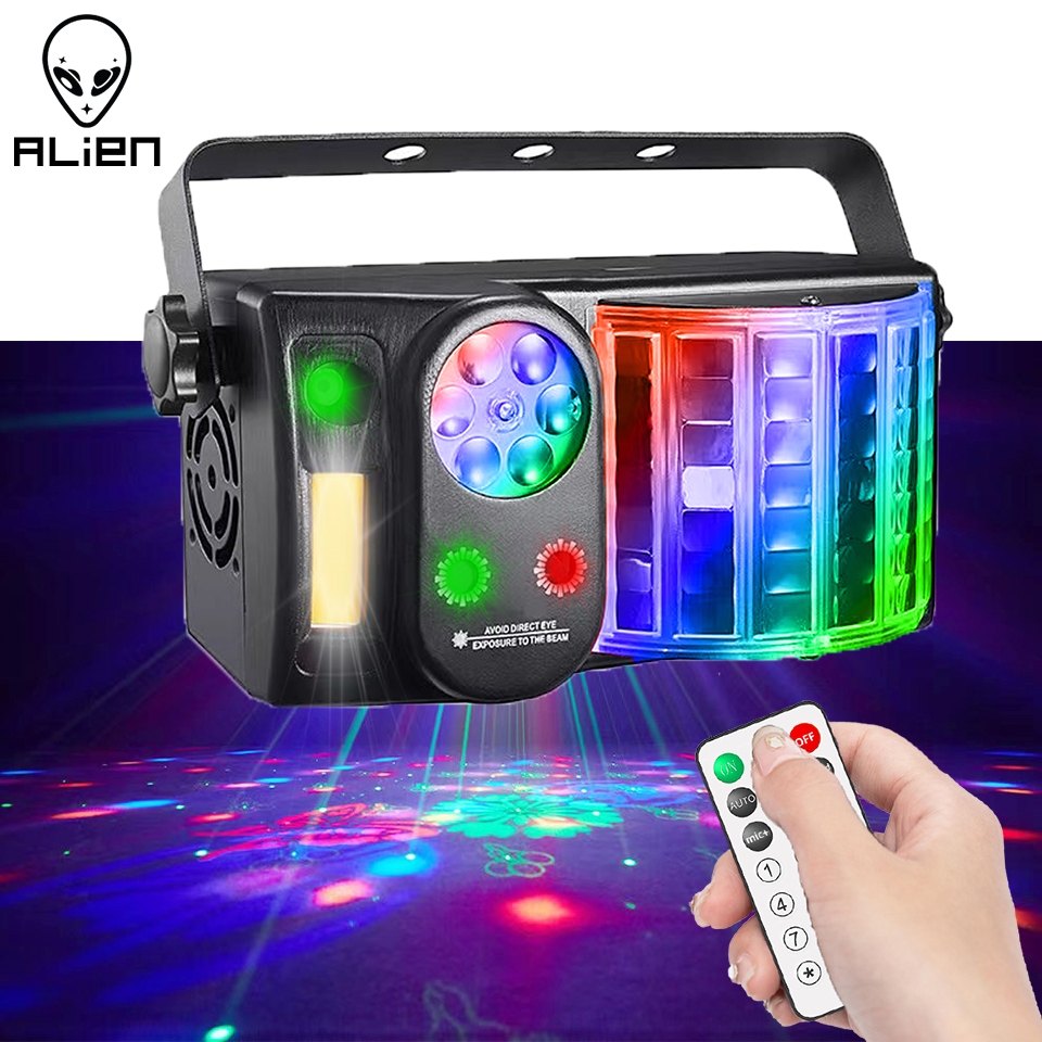 Led 5IN1 Multi-effect Party Disco Lights Remote DJ Stage Lighting Effect RG Laser Lights White ...