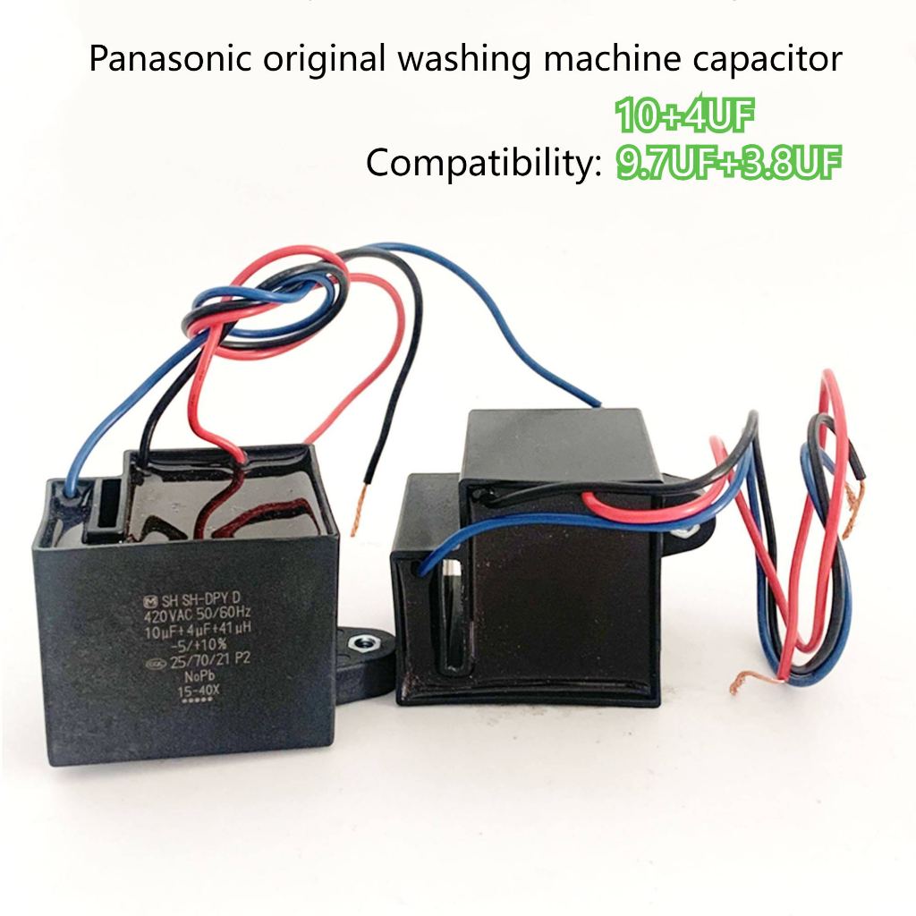 Panasonic Washing Machine Capacitor 10UF+4UF (Compatible with 9.7 UF+3. ...