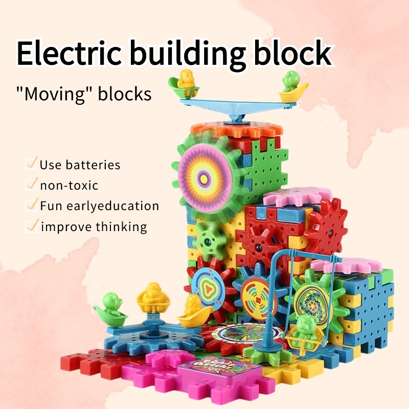 Kids Toys Building Blocks Toy 81Pcs Educational Toys Electric Gears ...
