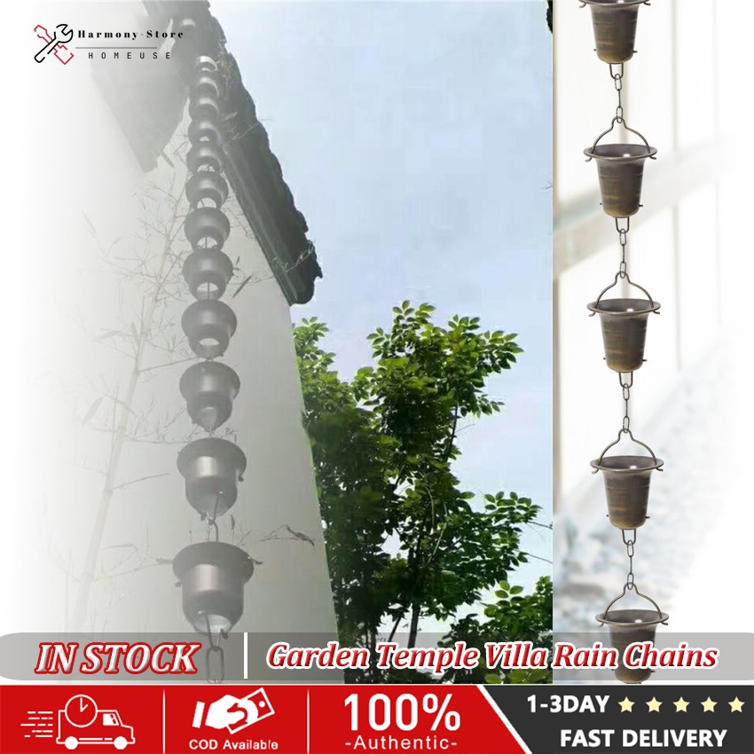 ⚡️Local Delivery⚡️ Garden Temple Villa Rain Chains Ring Drop Drainage ...