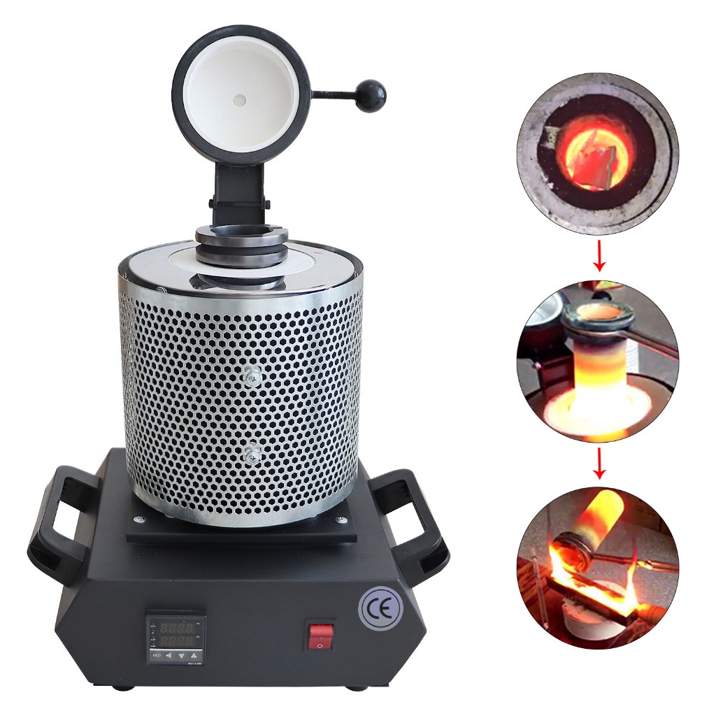 1400W Digital 1/2/3KG Gold Melting Furnace Machine, 2102°F Electric ...